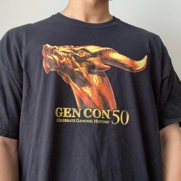 Shirts | Vintage Gen Con 5 Anniversary Graphics Black Heavyweight Tee ...